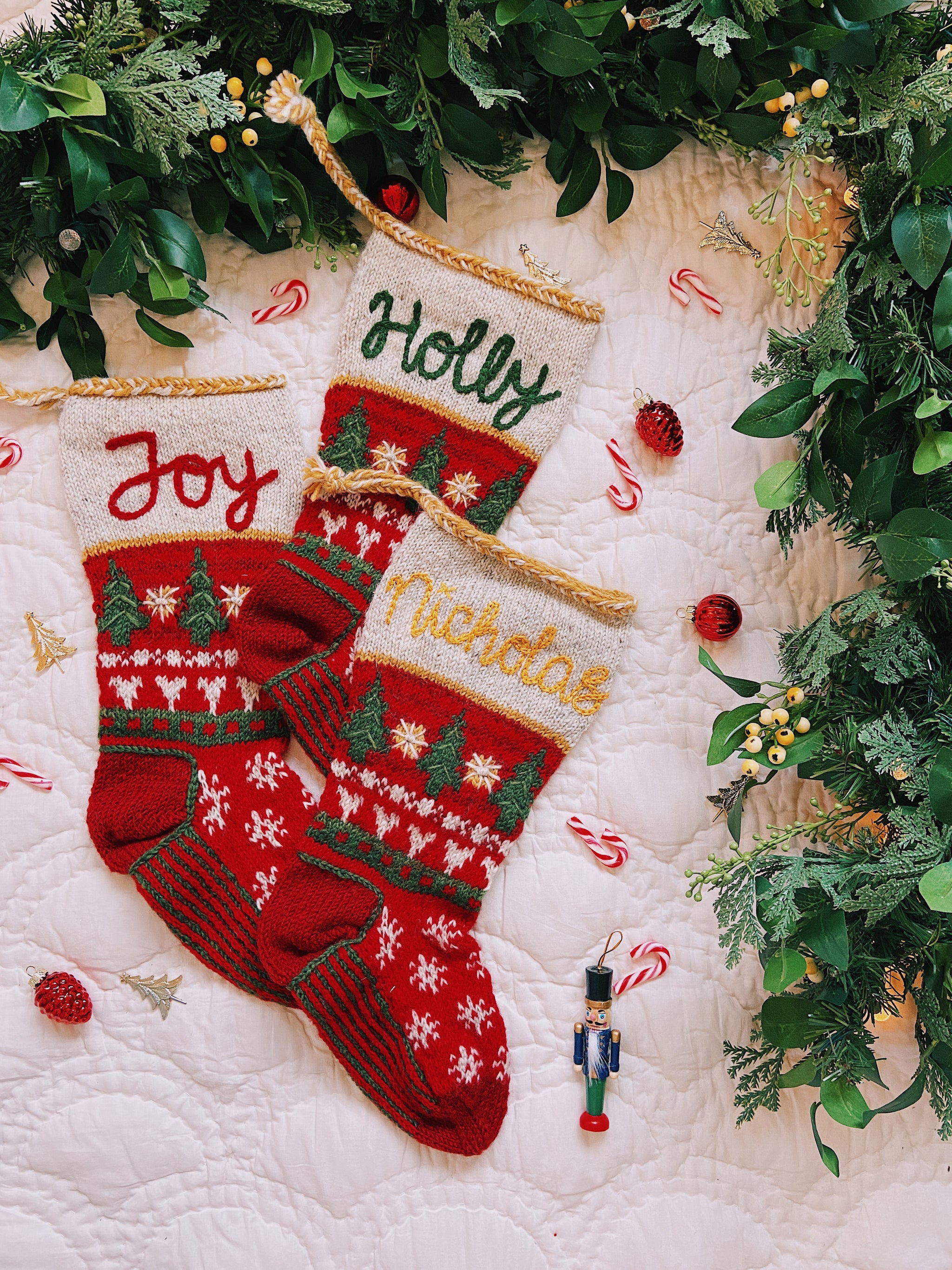 Heirloom Christmas Stocking | Red + Green